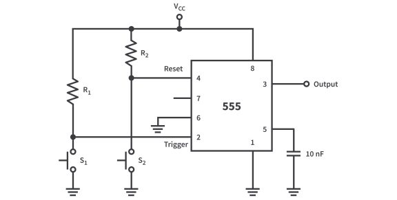 555 Timer - 3. Bistable Multivibrator Configuration - Electronics ...