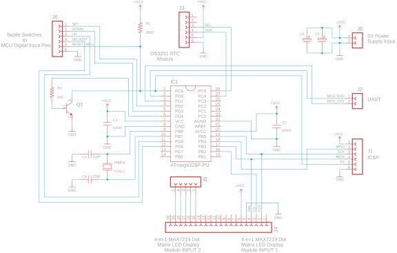 Dot Matrix LED Display Digital Clock - Part 3 -… | CircuitBread