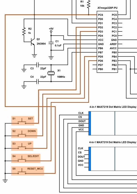 Dot Matrix LED Display Digital Clock - Part 1 Hardware… | CircuitBread