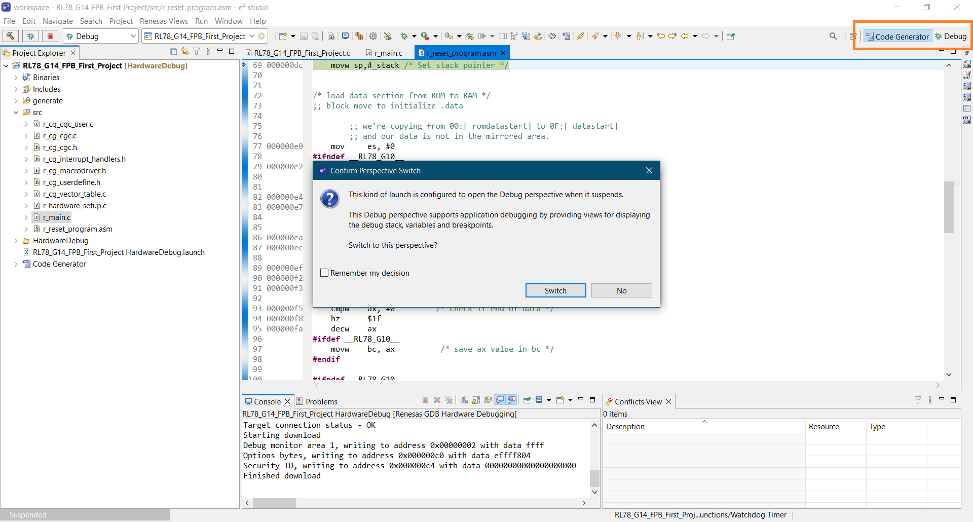 Renesas RL78 - 3. First Project - Electronics Tutorials | CircuitBread